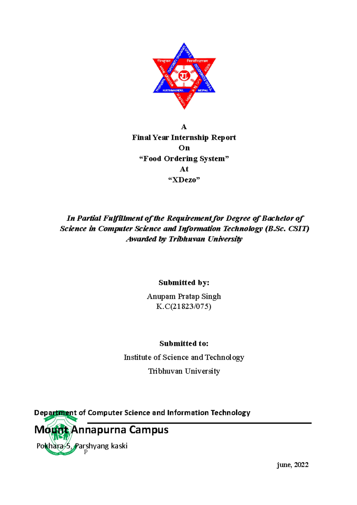 Proposal defence report 1 - Department of Computer Science and ...
