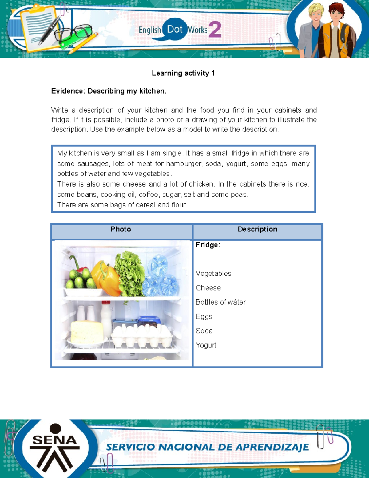 Evidence Describing my kitchen - Write a description of your kitchen ...