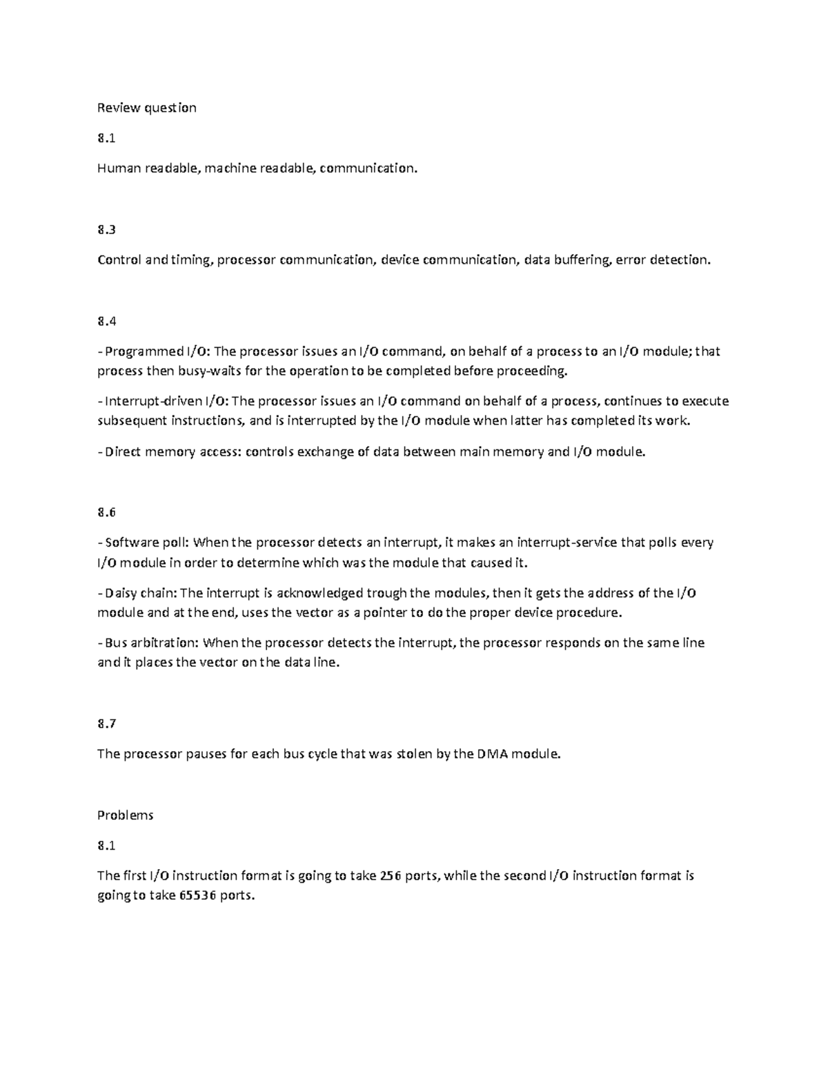 Chapt 8 Book work - Review question 8. Human readable, machine readable, communication. 8 ...