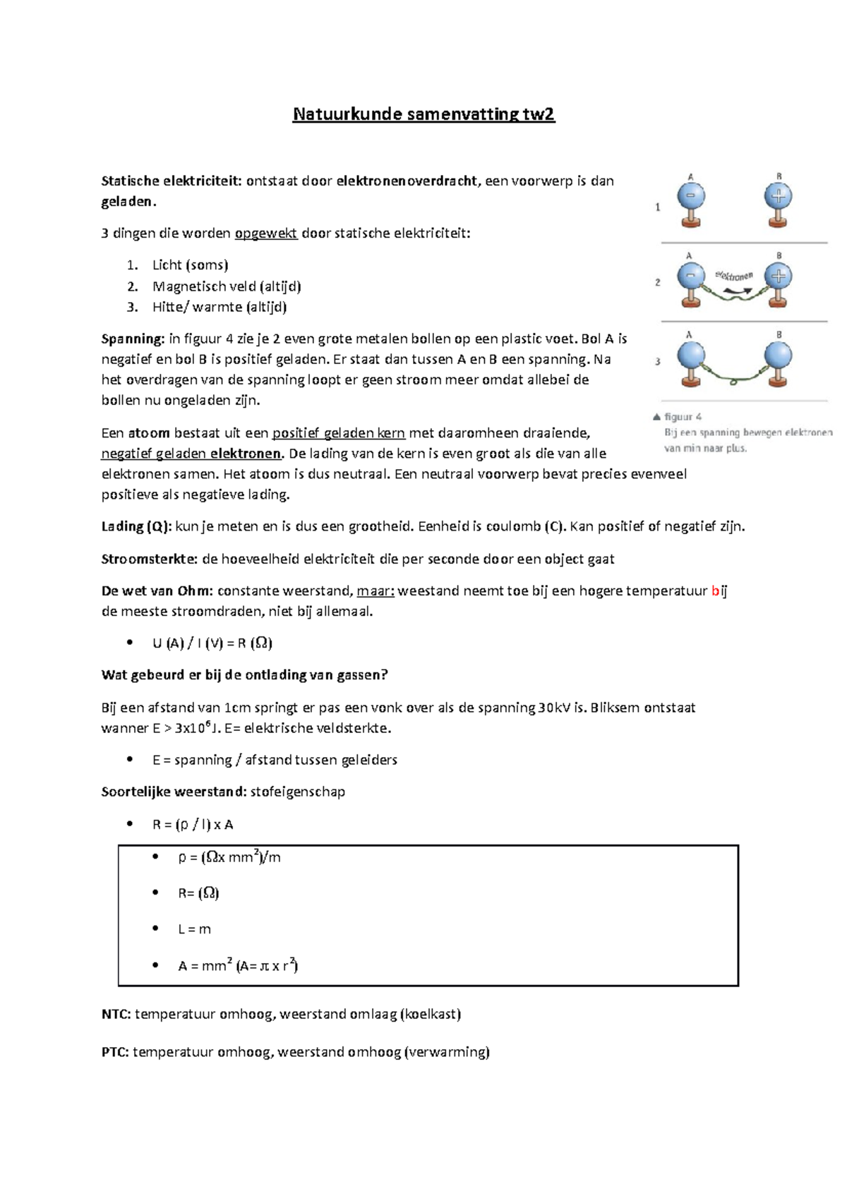Natuurkunde (Klaar) - ladingen etc - Natuurkunde samenvatting tw ...