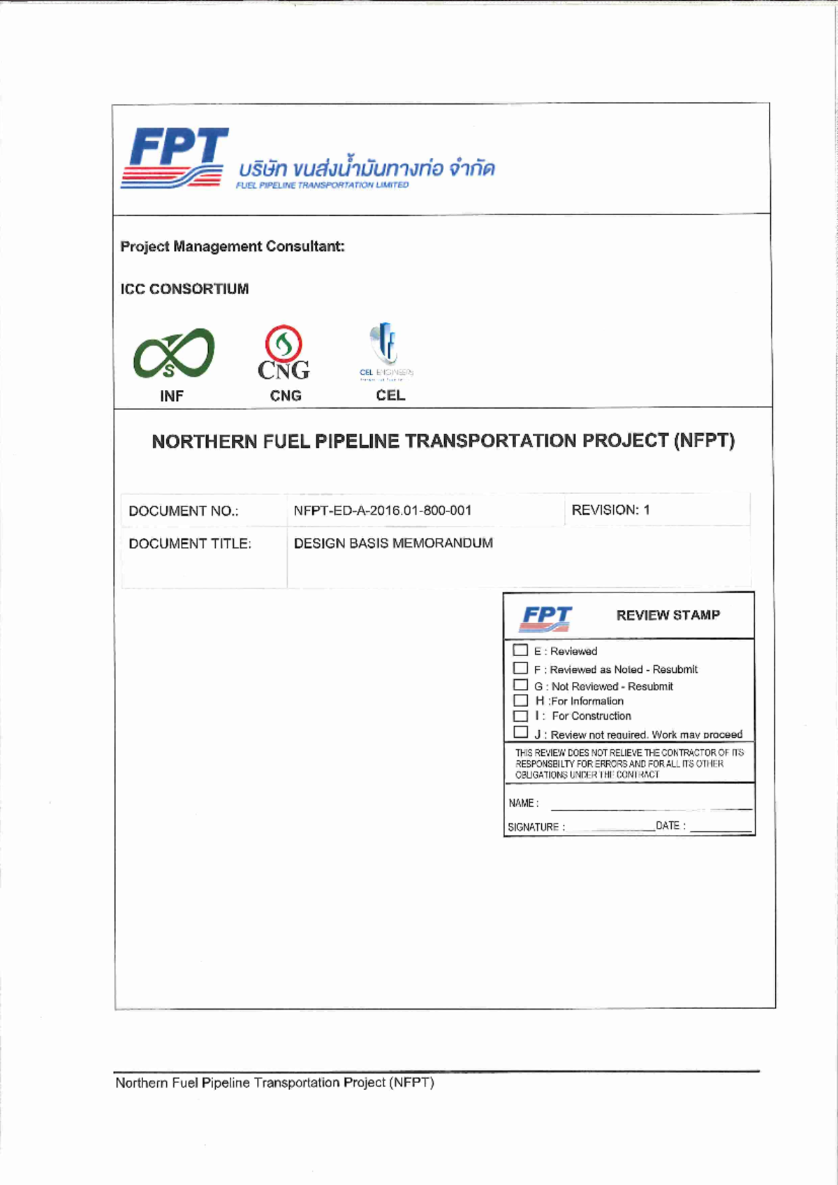 NFPT-ED-A-2016 .01-800-001 REV.1 Design Basis Memorandum - Engineering ...