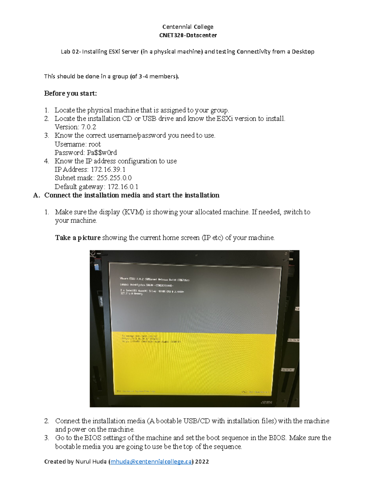 Lab 01 Data Centre Centennial College Cnet320 Datacenter Created By