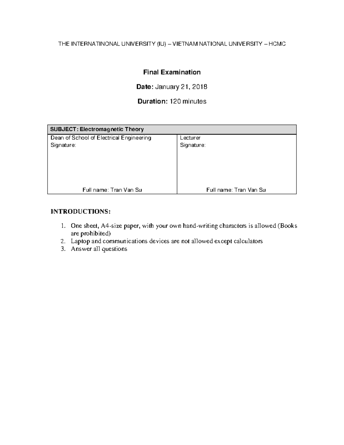 Final-Jan-2018 - note - THE INTERNATINONAL UNIVERSITY (IU) – VIETNAM ...