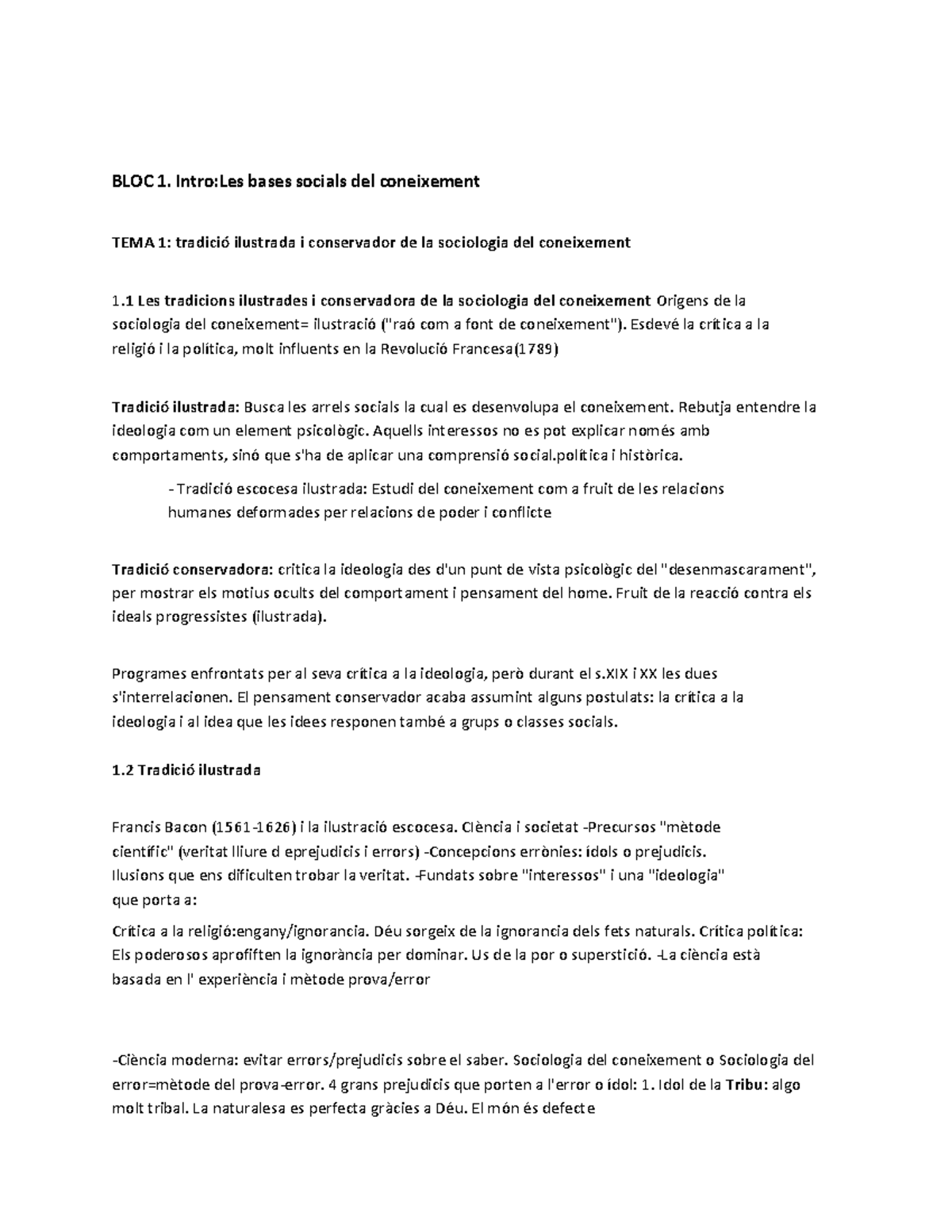 Apunts complets Sociologia del coneixement - Warning: TT: undefined function: 32 Warning: TT ...