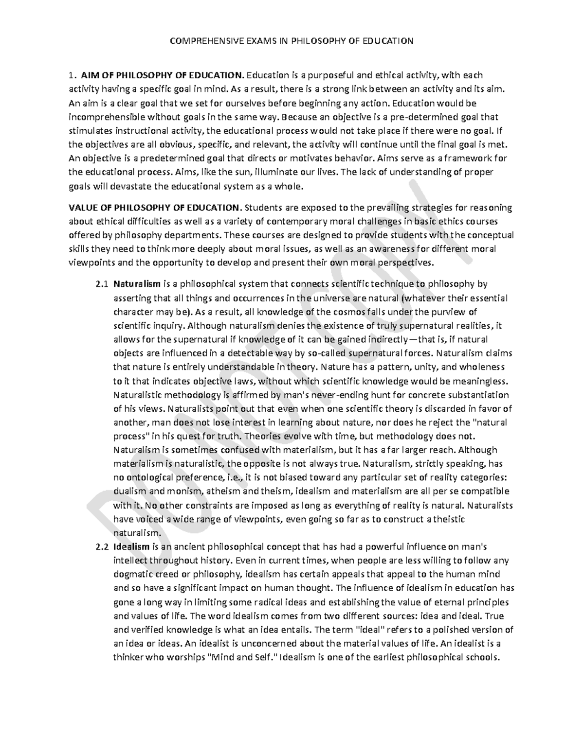 Comprehensive Examinations in Masters of Basic Education - General ...