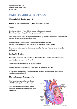Physiology - CV - Cardiovascular system. - Medical University of Lodz 1 ...