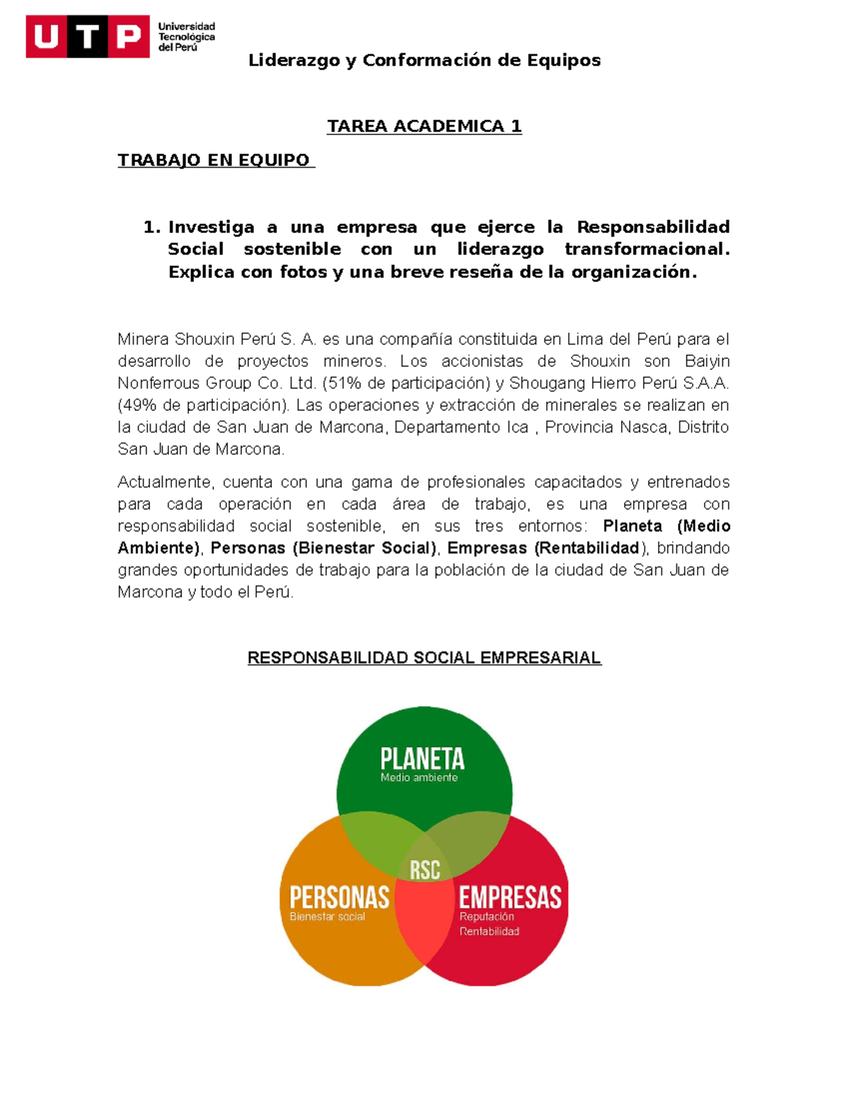 Tarea Academica 1- Liderazgo Y Conformación DE Equipos- Grupo 1 - TAREA ACADEMICA 1 TRABAJO EN ...