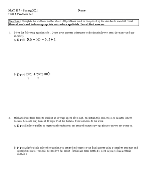 MAT 117 Unit D Problem Set - Consider the function 𝑓(𝑥) = 𝑥! + 7𝑥" − 36 ...