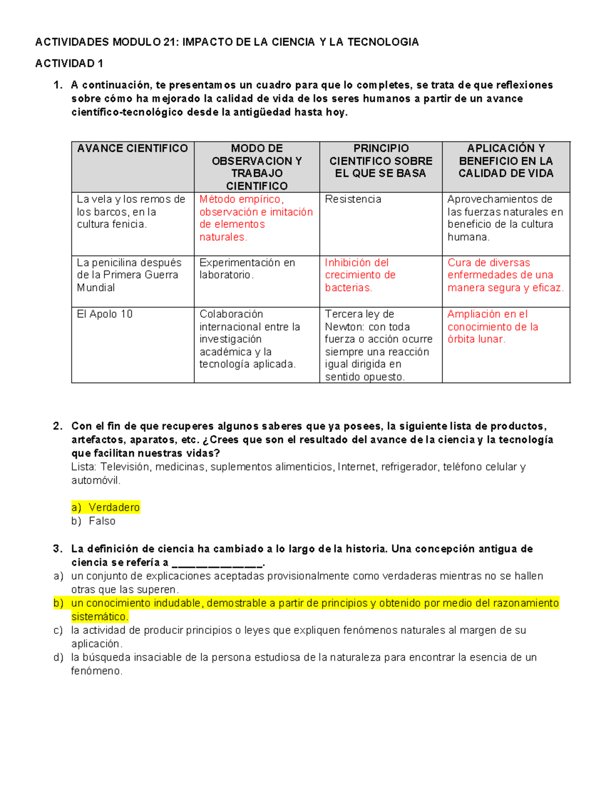 Actividades Modulo 21 Contestado - ACTIVIDADES MODULO 21: IMPACTO DE LA ...