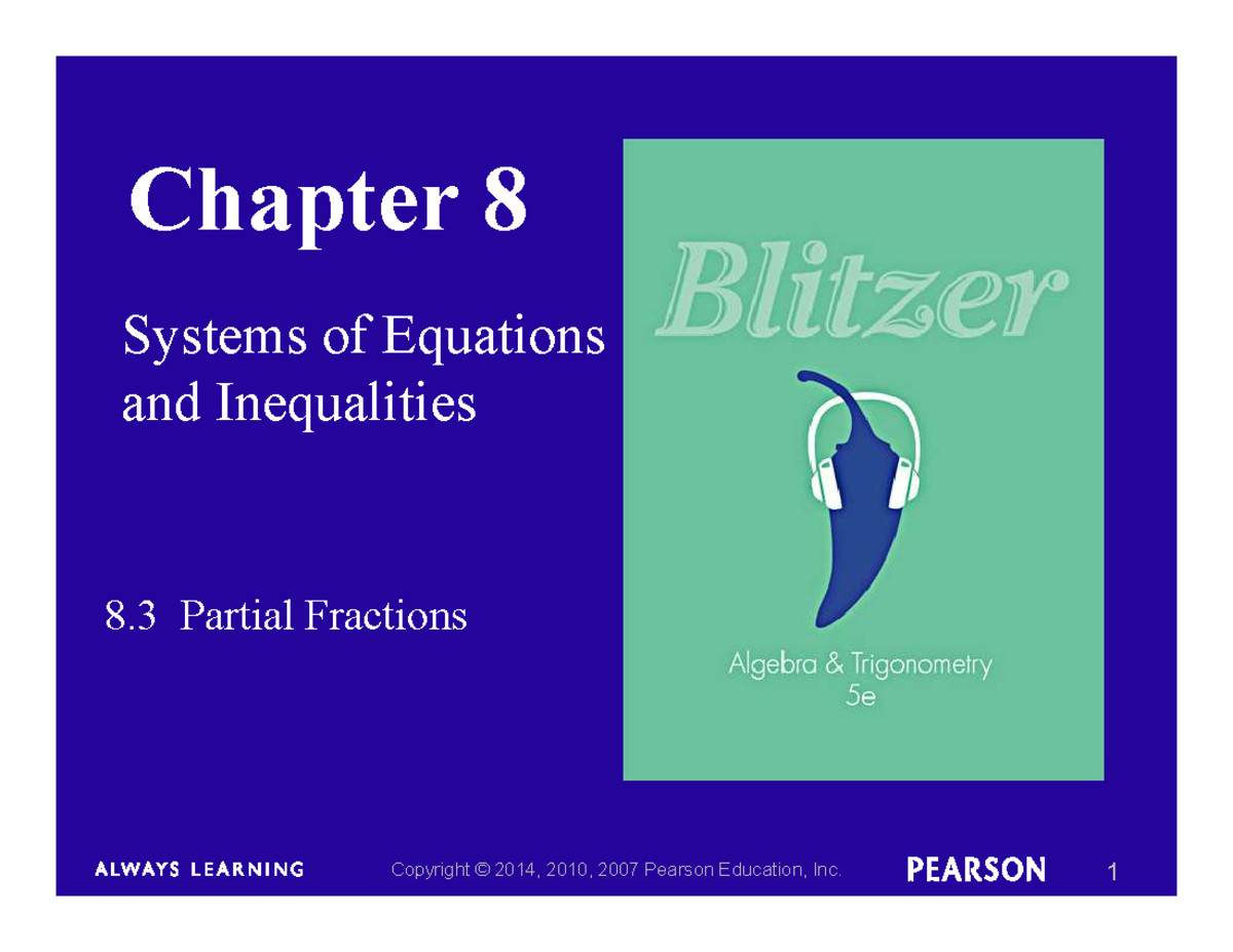 Systems Of Equations And Inequalities Chapter 8 Systems Of Equations