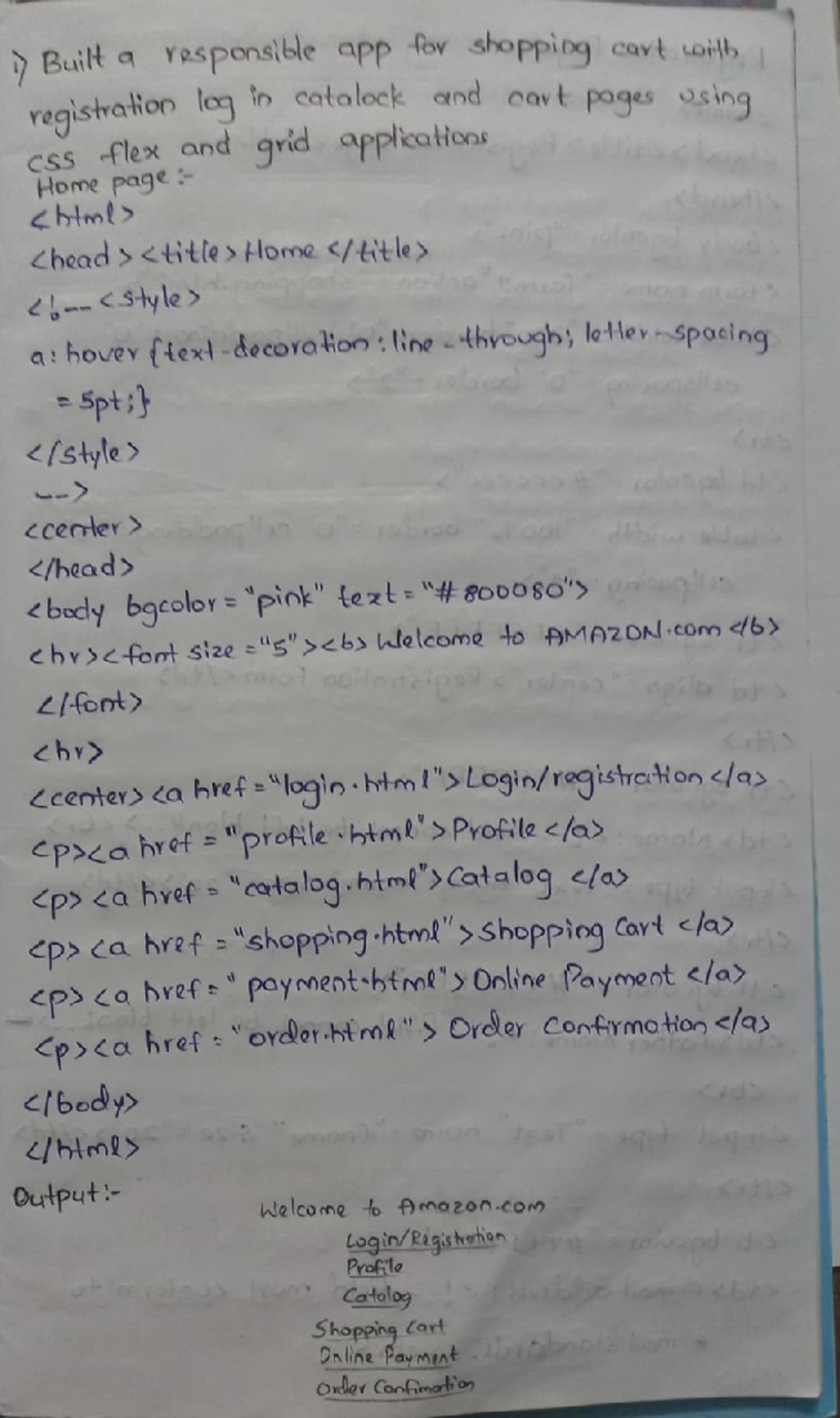 nodejs programs - 1) Built a responsible app for shopping cart with registration log in catalock ...