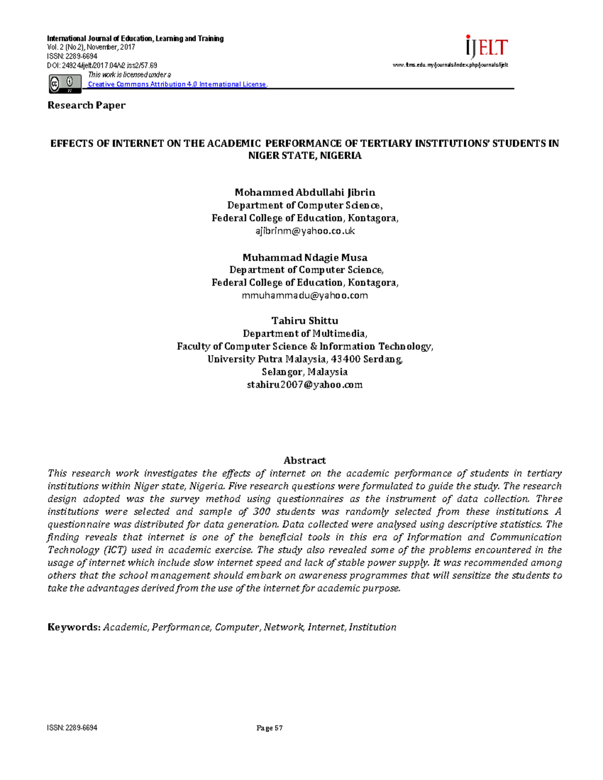Research 56-57 s - International Journal of Education, Learning and ...