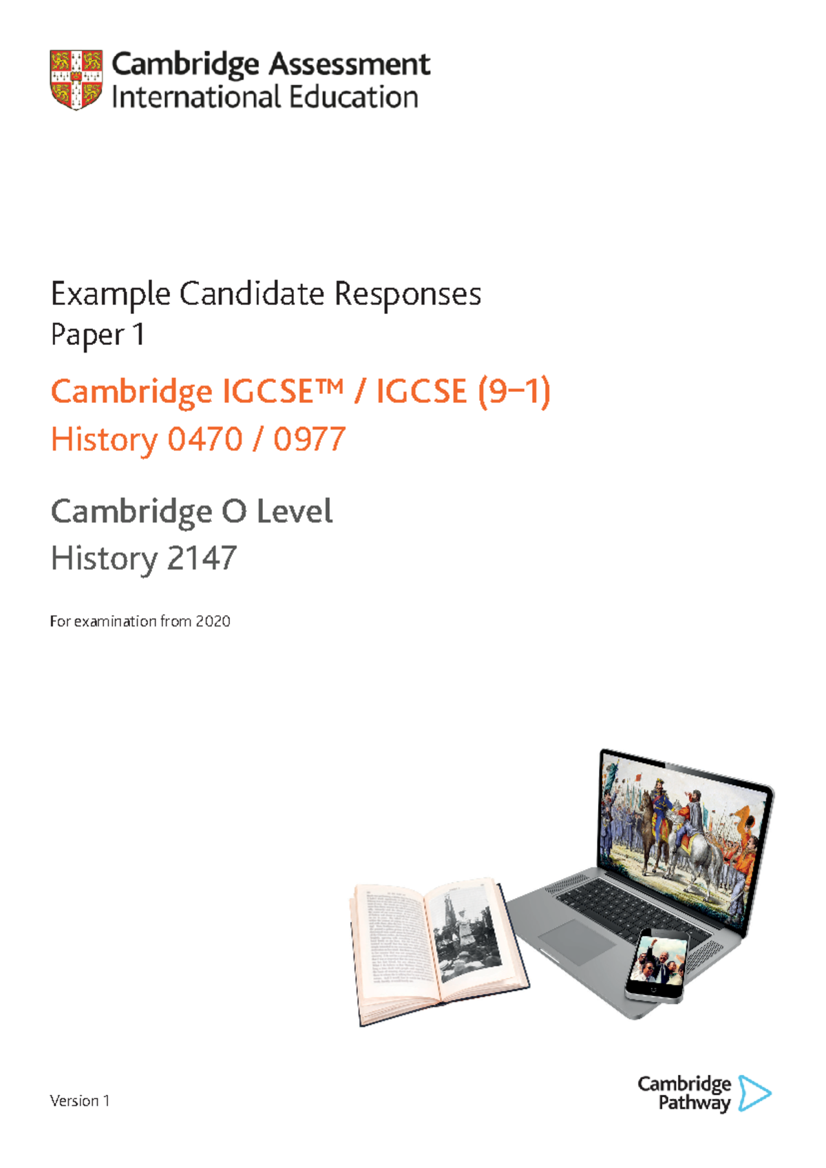 Pre-AICE History Example Test March 2020 - Example Candidate Responses ...