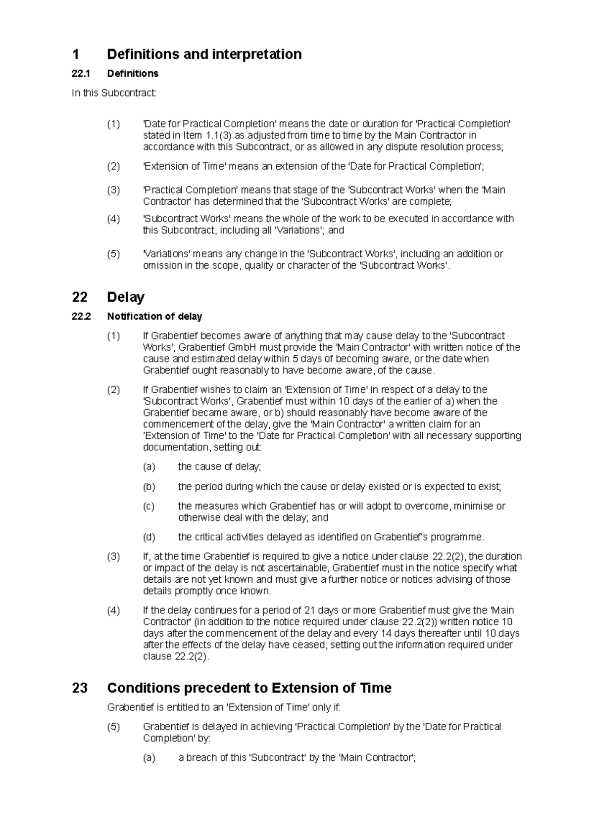 Contract Clause Final 2 1 Definitions And Interpretation 22