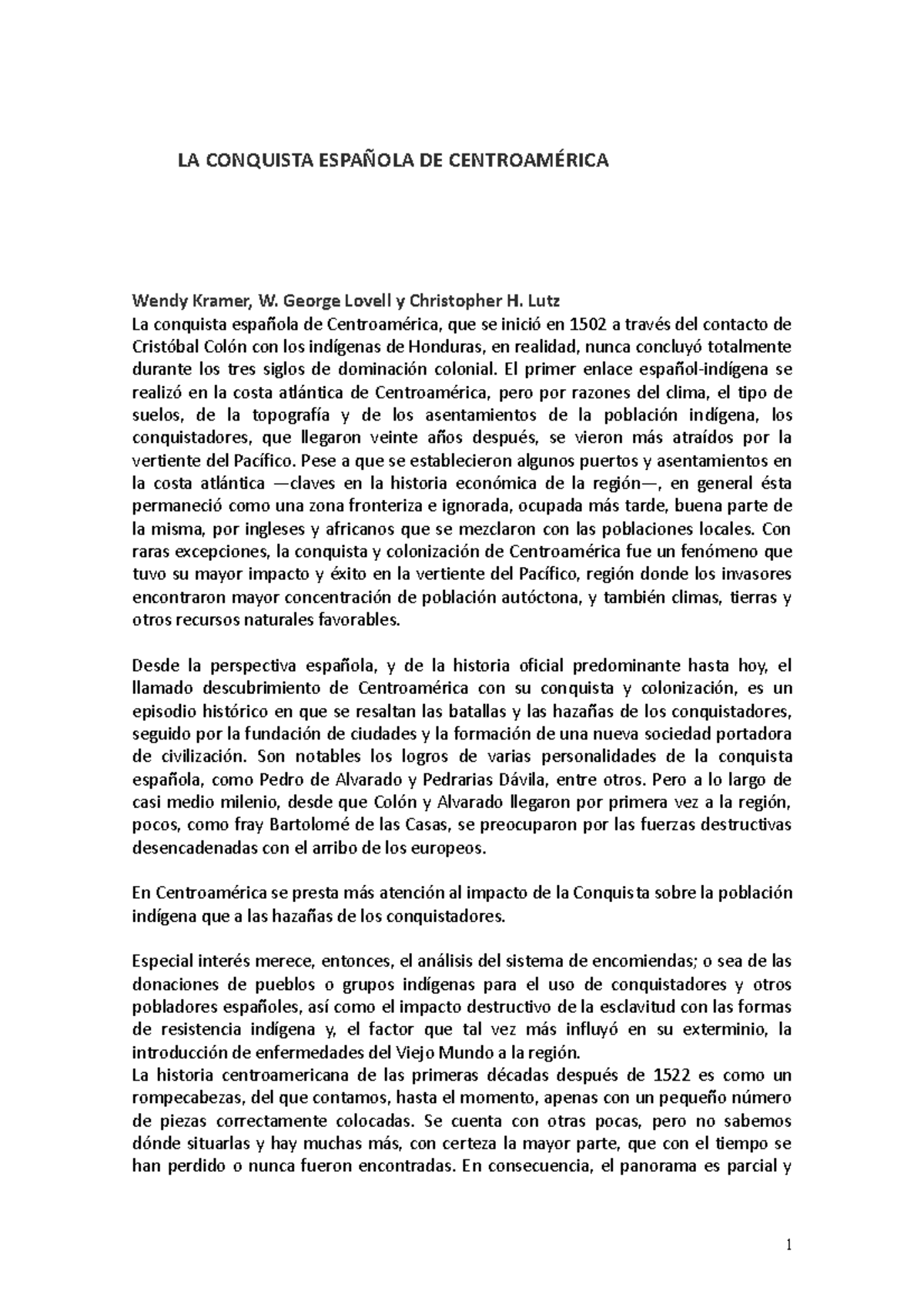 2 - para el estudiante - LA CONQUISTA ESPAÑOLA DE CENTROAMÉRICA Wendy ...