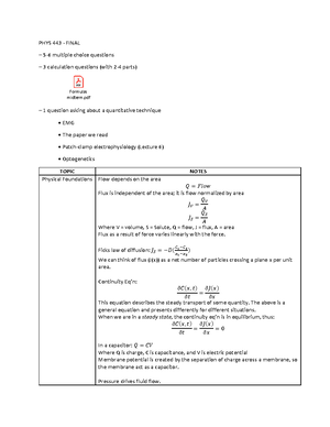 PHYS 443 final study guide - part 3 - CNS 1 CNS = Central nervous system →Composed of spinal ...
