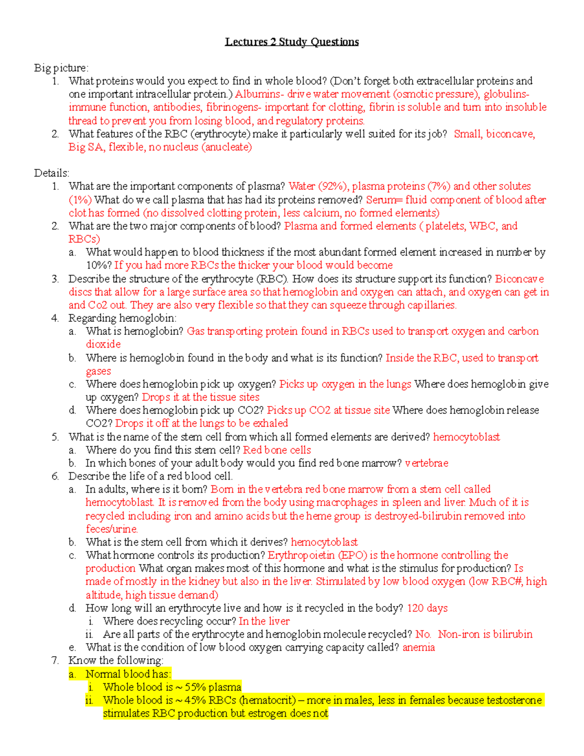Lecture 2 Study Questions - Lectures 2 Study Questions Big picture: 1 ...
