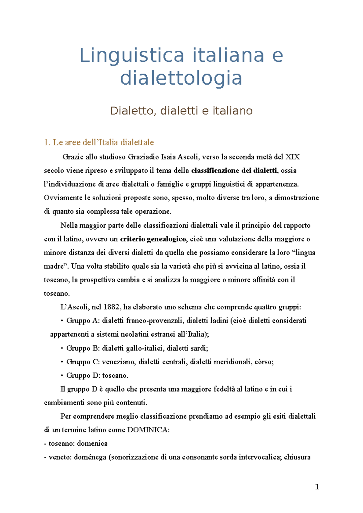 Dialettologia - Linguistica italiana e dialettologia Dialetto, dialetti ...