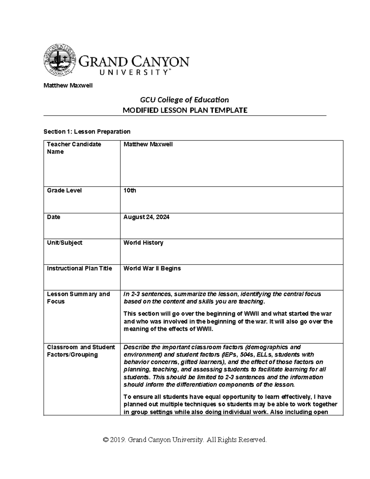 SEC-355-Modified COE Lesson Plan Template 1 Completed - Matthew Maxwell ...