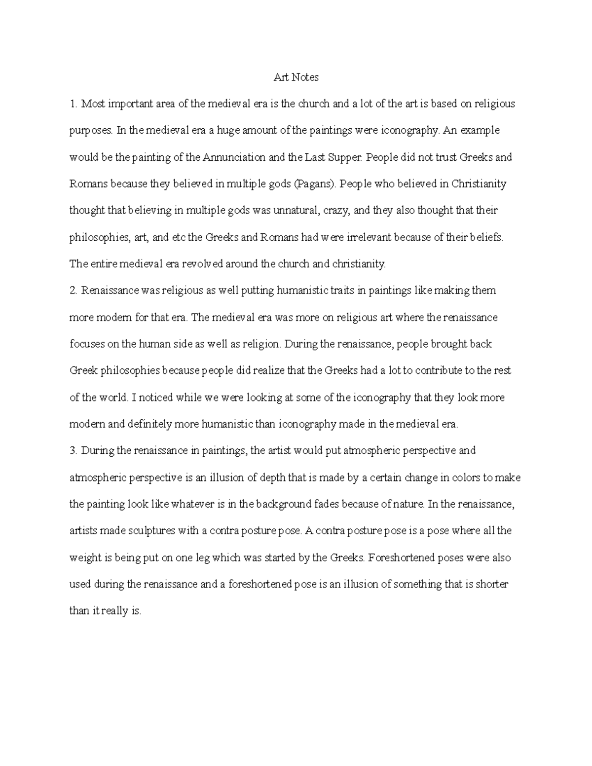 Art Notes - Discusses art in different time periods - Art Notes Most ...