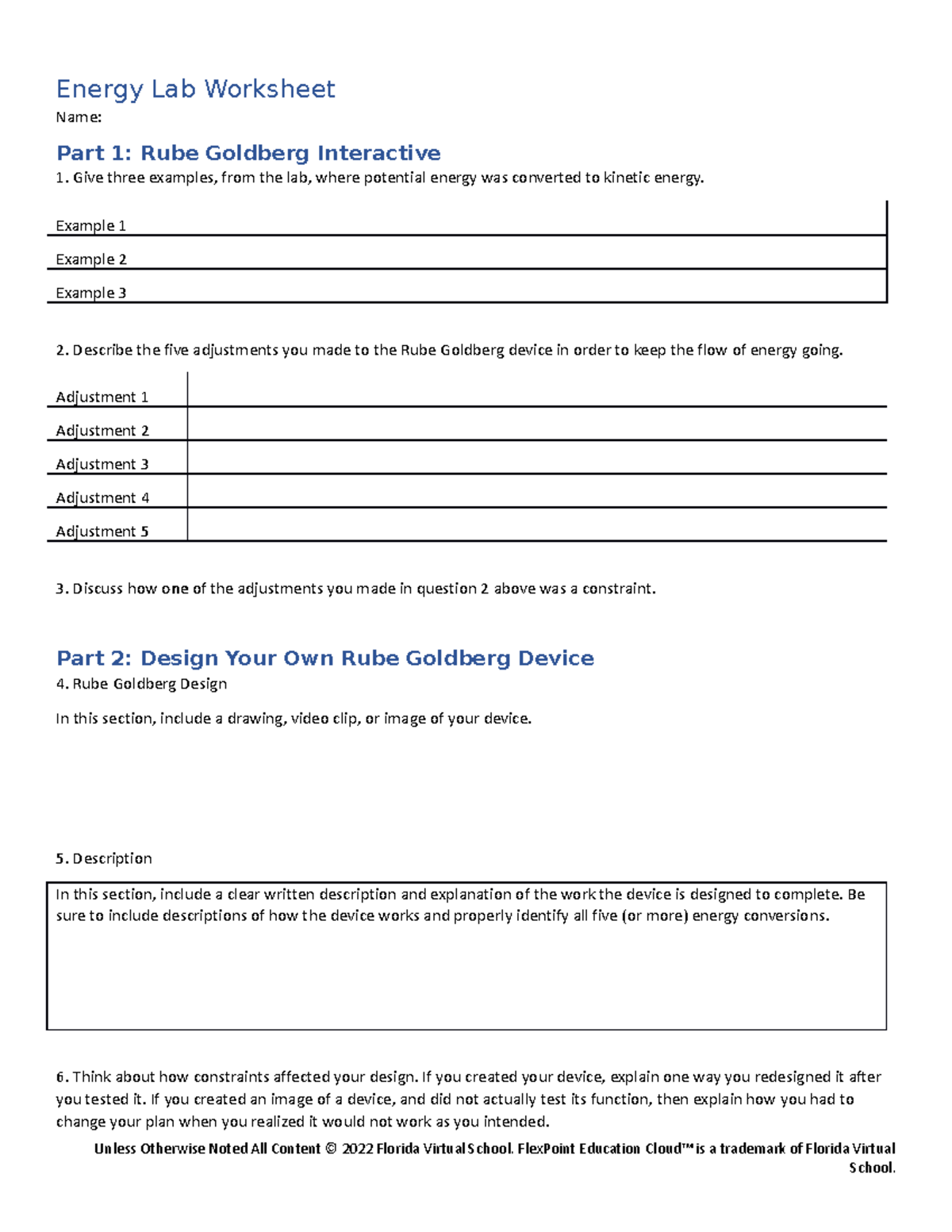 02 01 energy worksheet - idek tbh - Energy Lab Worksheet Name: Part 1 ...
