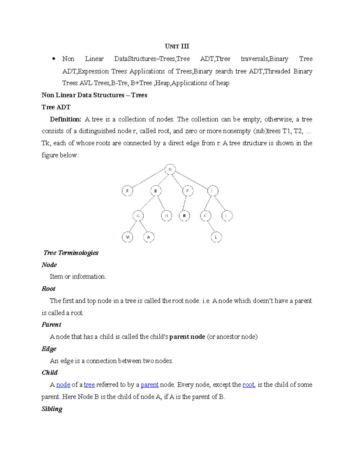 Unit 4 Dsa Prt 1 Unit4 Unit Iii Non Linear Datastructurestreestree Adtttree Traversals