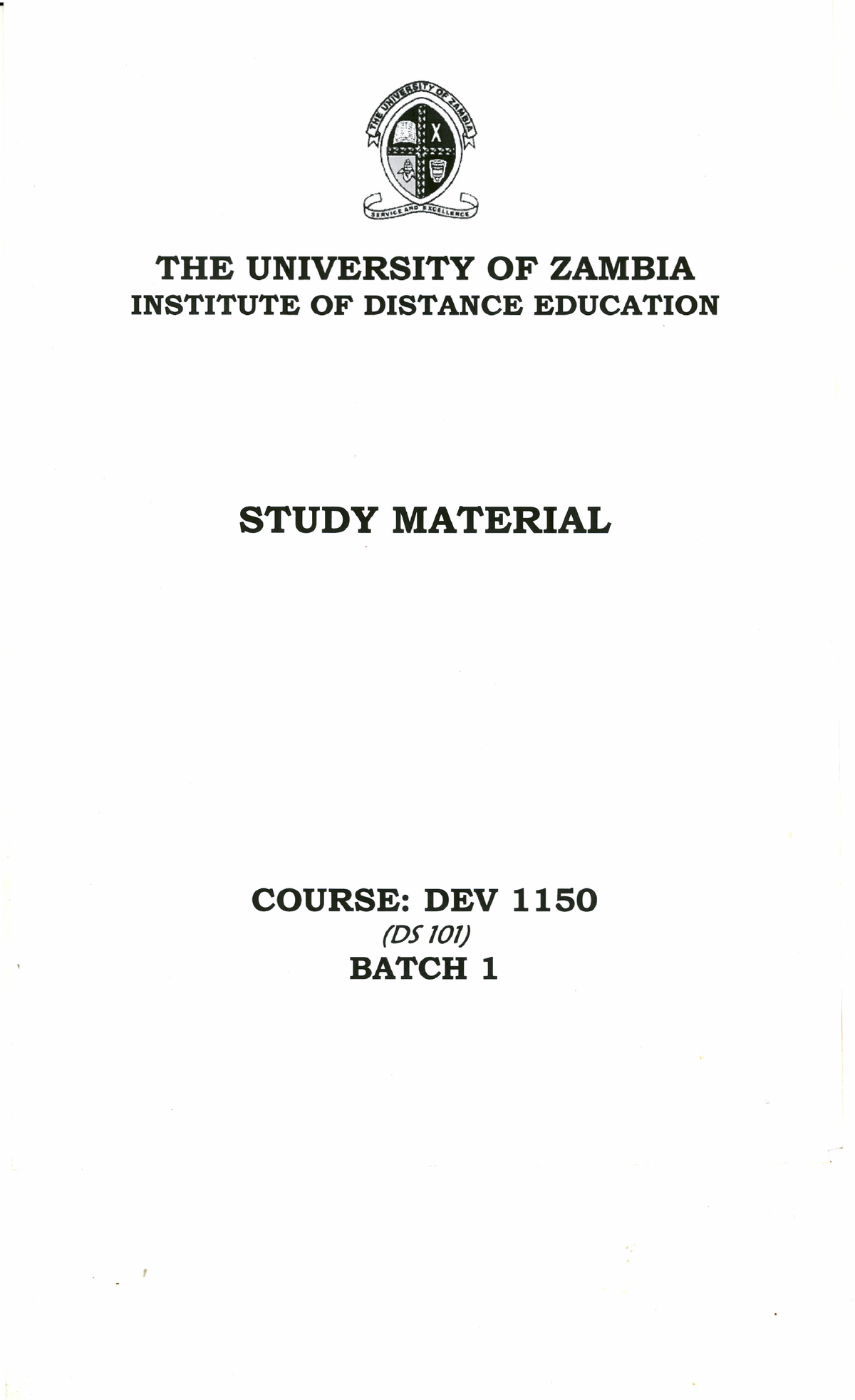 DEV 1150 Scanned Document 0001 - THE UNIVERSITY OF ZAMBIA INSTITUTE OF ...