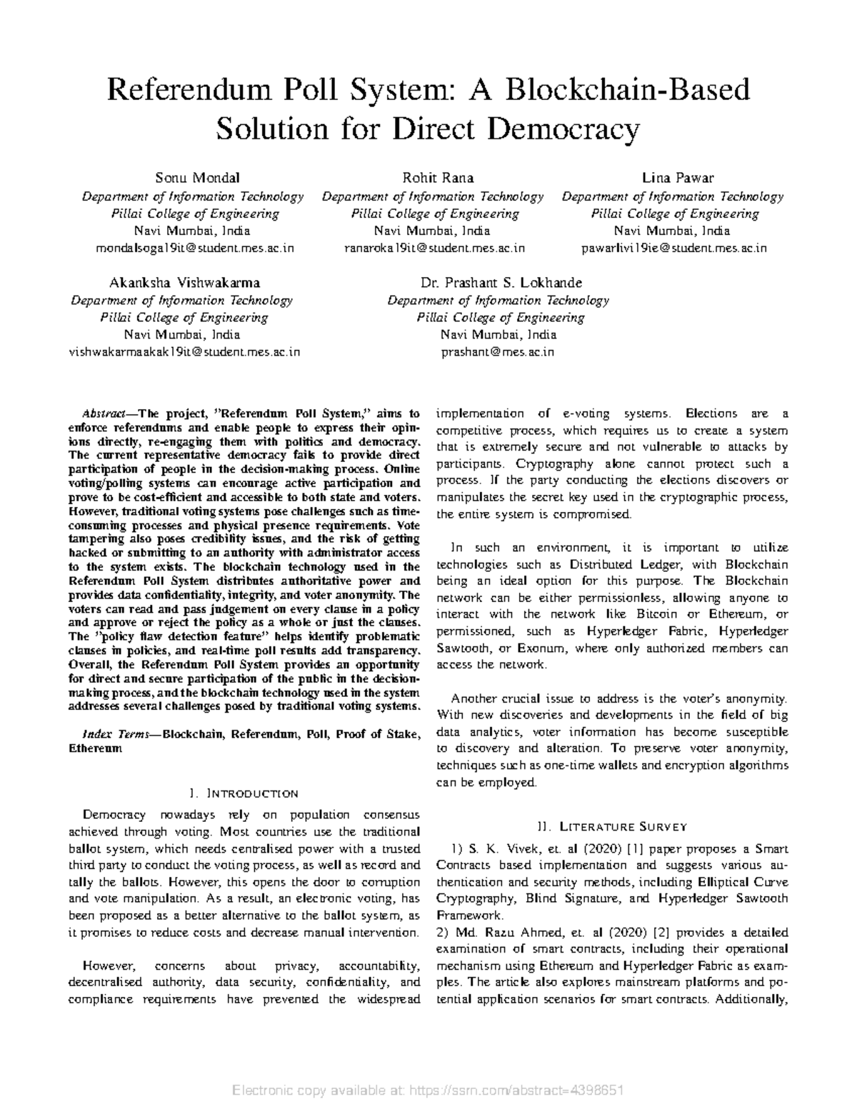 Poll System: A Blockchain-Based Solution for Direct Democracy ...