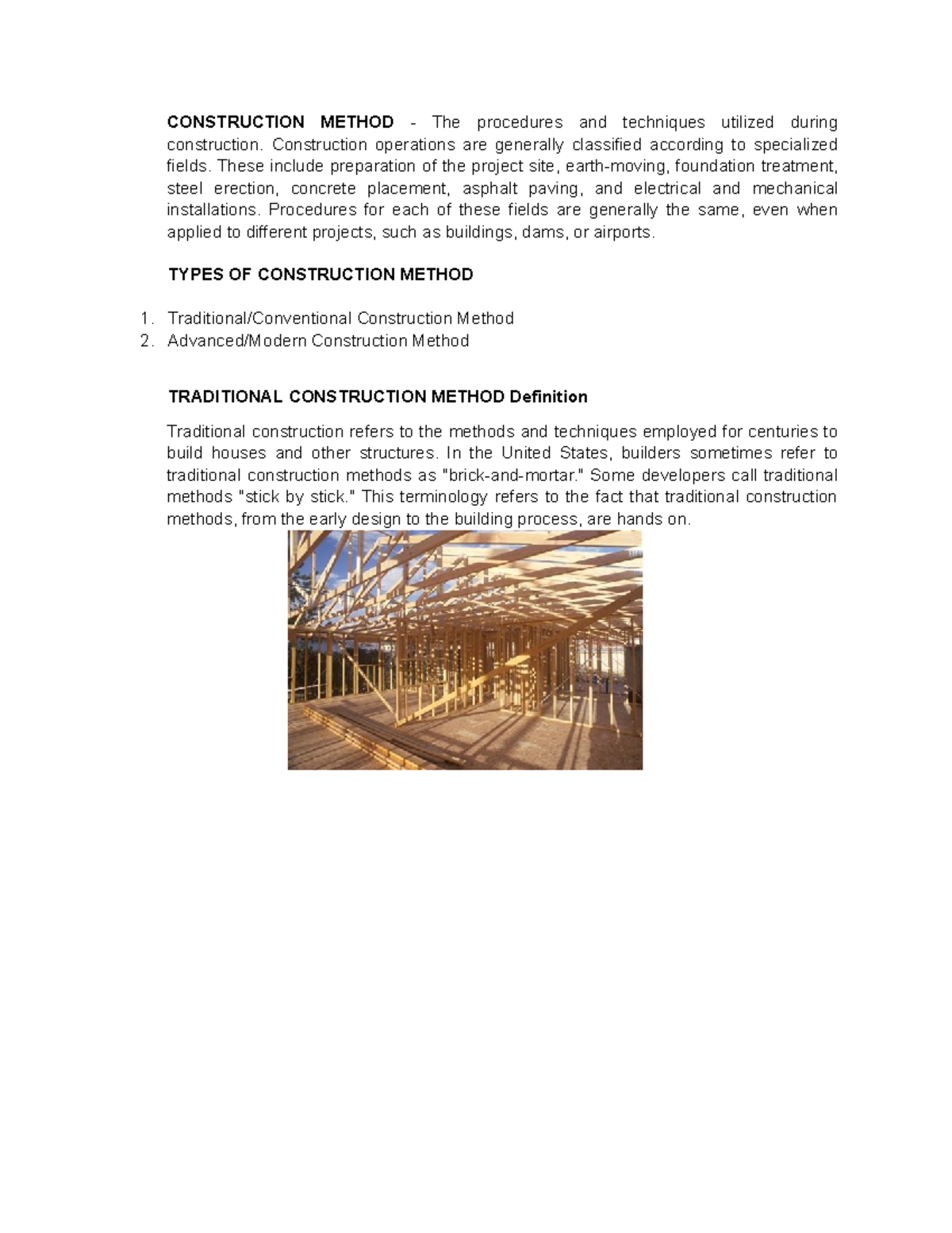 Construction Method - CONSTRUCTION METHOD - The procedures and ...