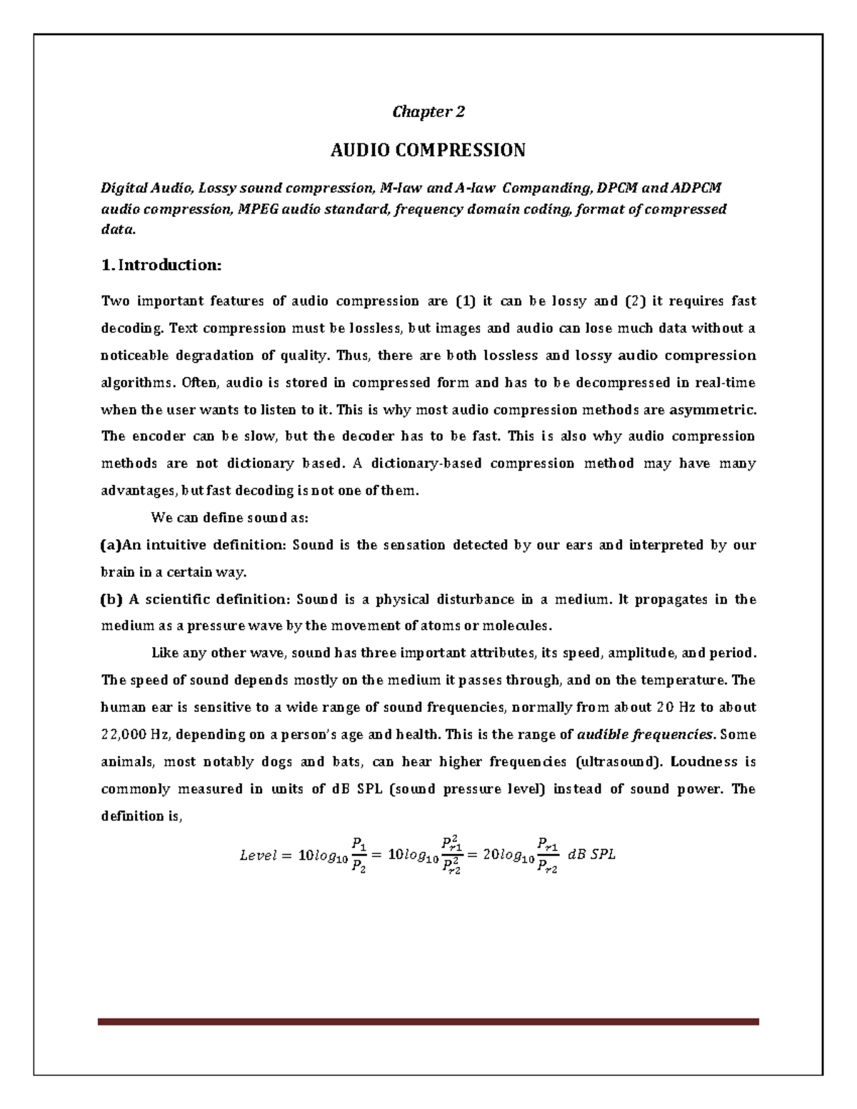 RAB-8ETRX-DCE-U2- Audio Compression - Chapter 2 AUDIO COMPRESSION ...