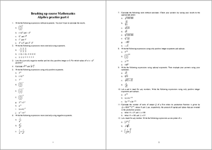 1 Algebra-practice-1-slides - Algebra practice part 1 A. Operations ...