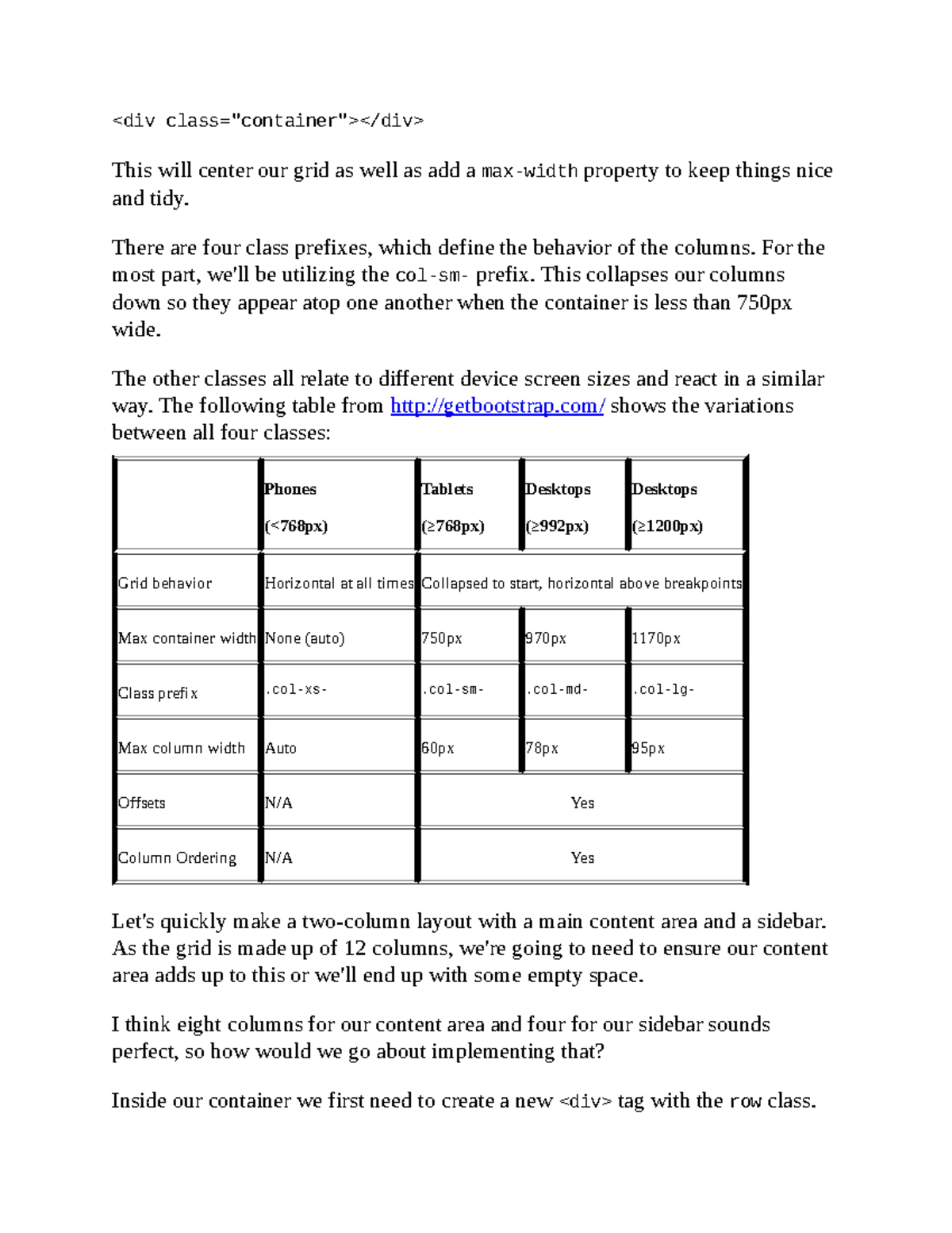 Learning Web Development with Bootstrap and Angular - This will center our grid as well as add a ...