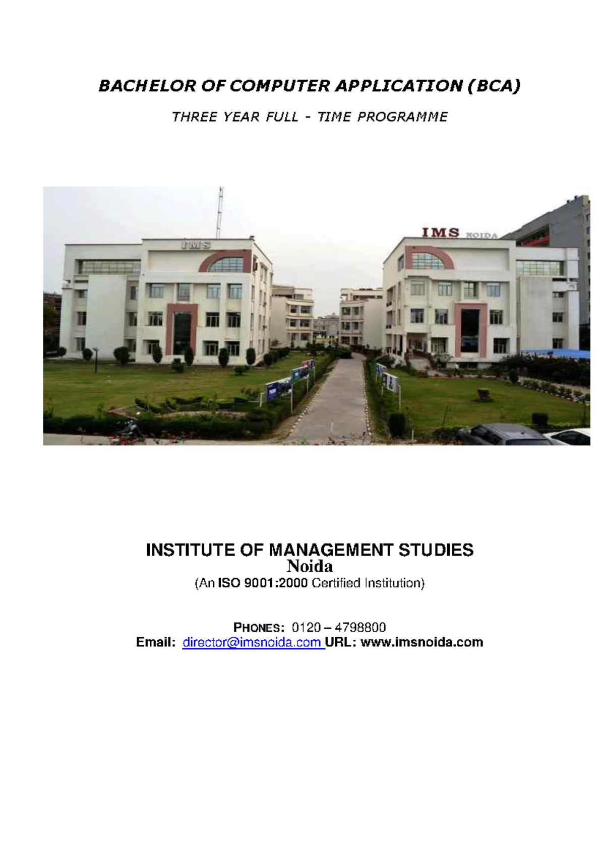 BCA syllabus IMS Noida - BACHELOR OF COMPUTER APPLICATION (BCA) THREE ...