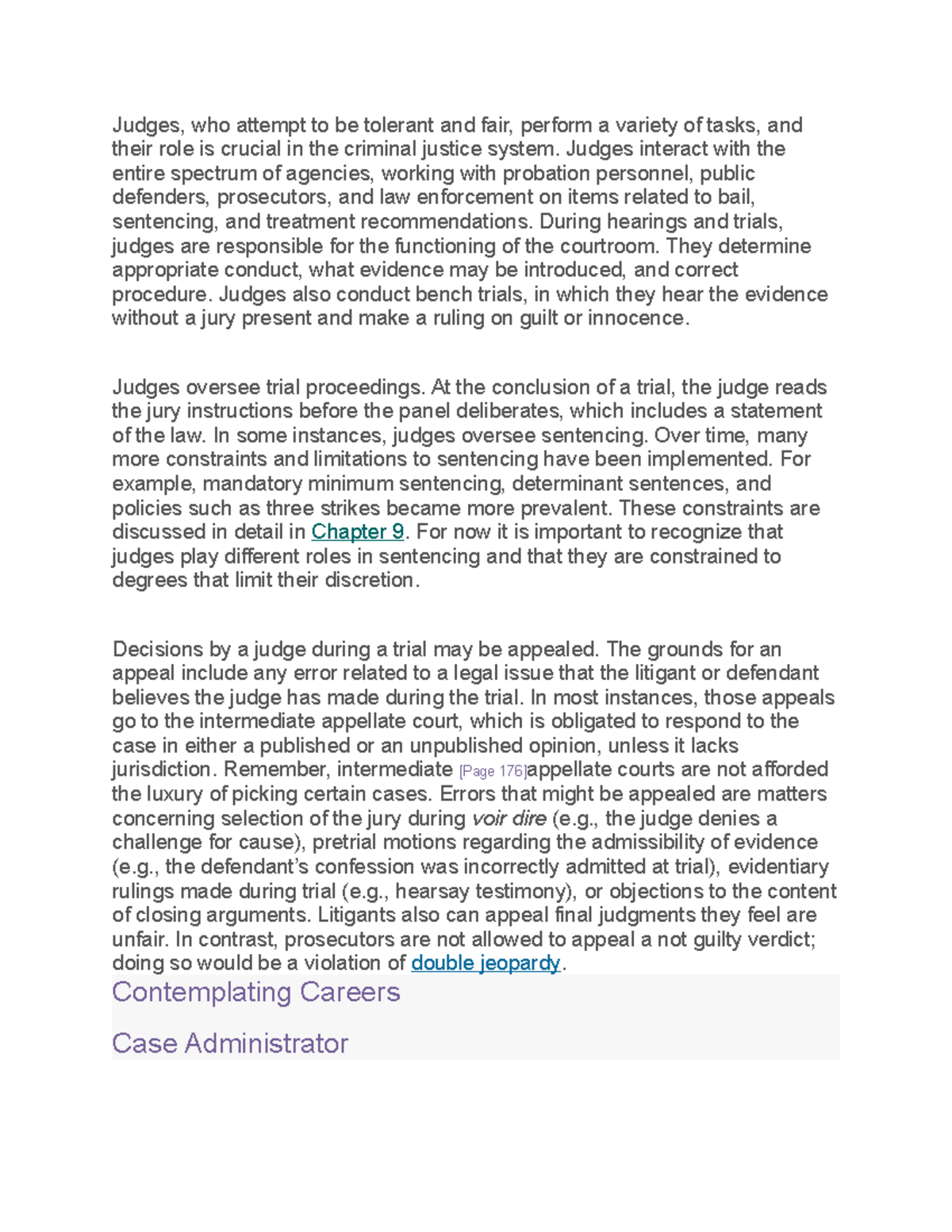 CJ 58 - CJ Work For the Introduction to Criminal Justice Class - Judges ...