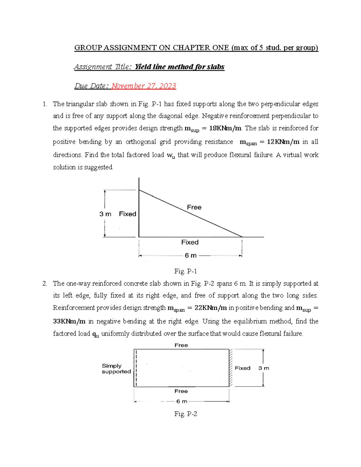 SD Assignment -1 -2023 - Practical work on yield analysis - GROUP ASSIGNMENT ON CHAPTER ONE (max ...