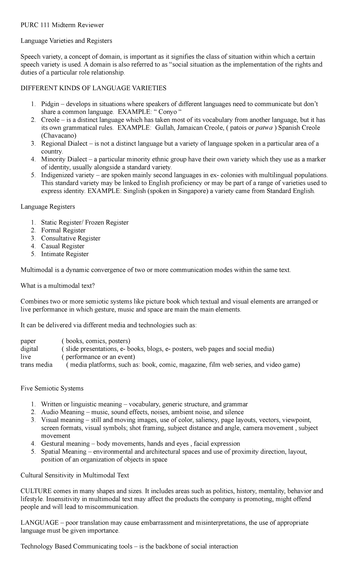 Reviewer-for-Midterm-exam - PURC 111 Midterm Reviewer Language ...