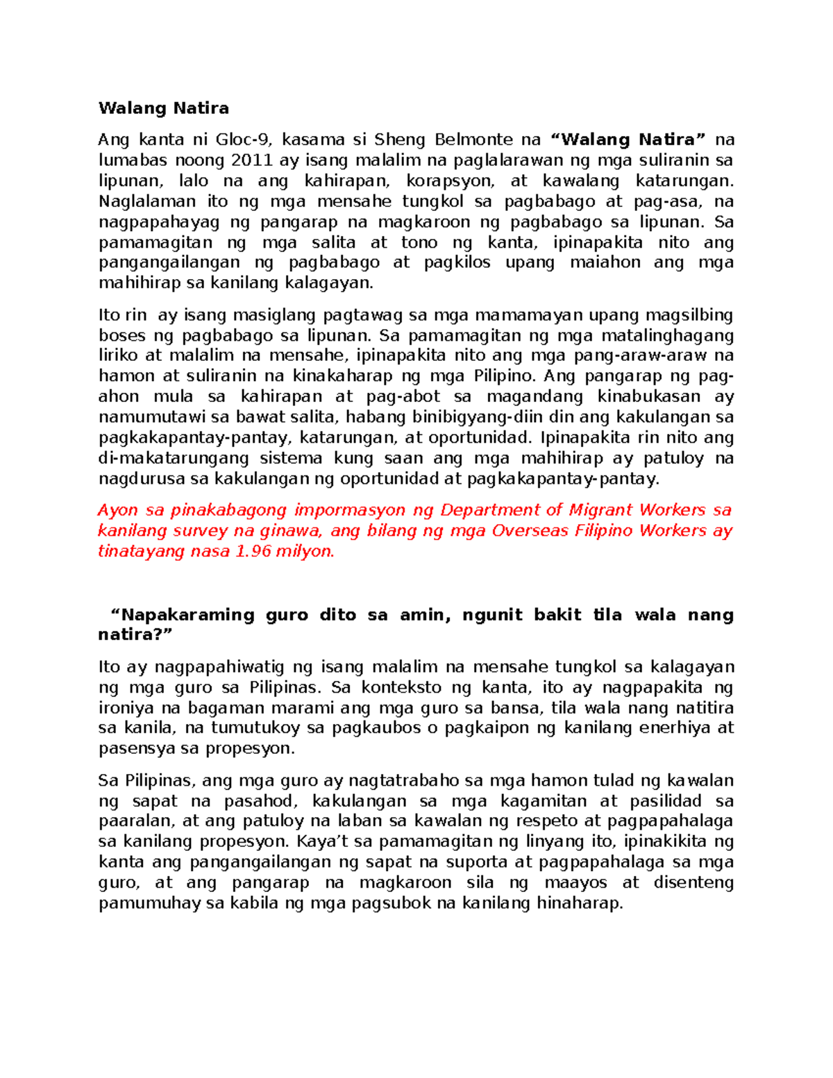 Document (8) - hshhs - Walang Natira Ang kanta ni Gloc-9, kasama si ...