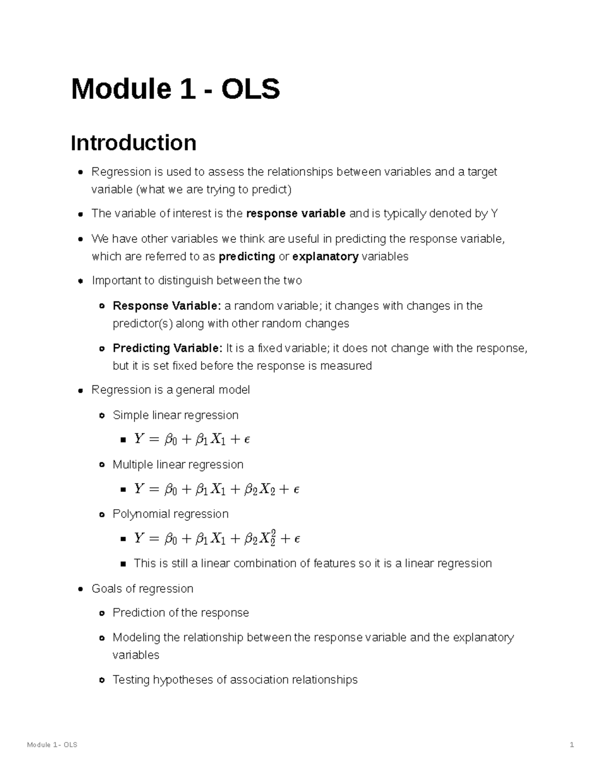 Module 1 - Oridinary Least Squares - Module 1 - OLS Introduction ...