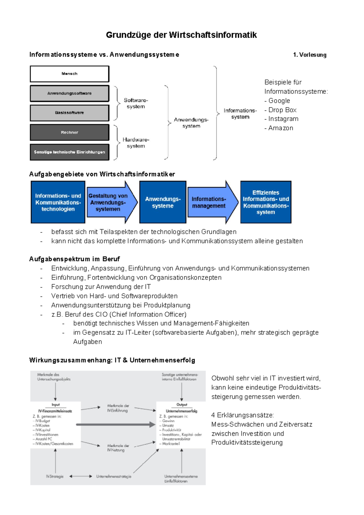 Grundzüge der Wirtschaftsinformatik (Zusammenfassung) - Grundzüge der ...