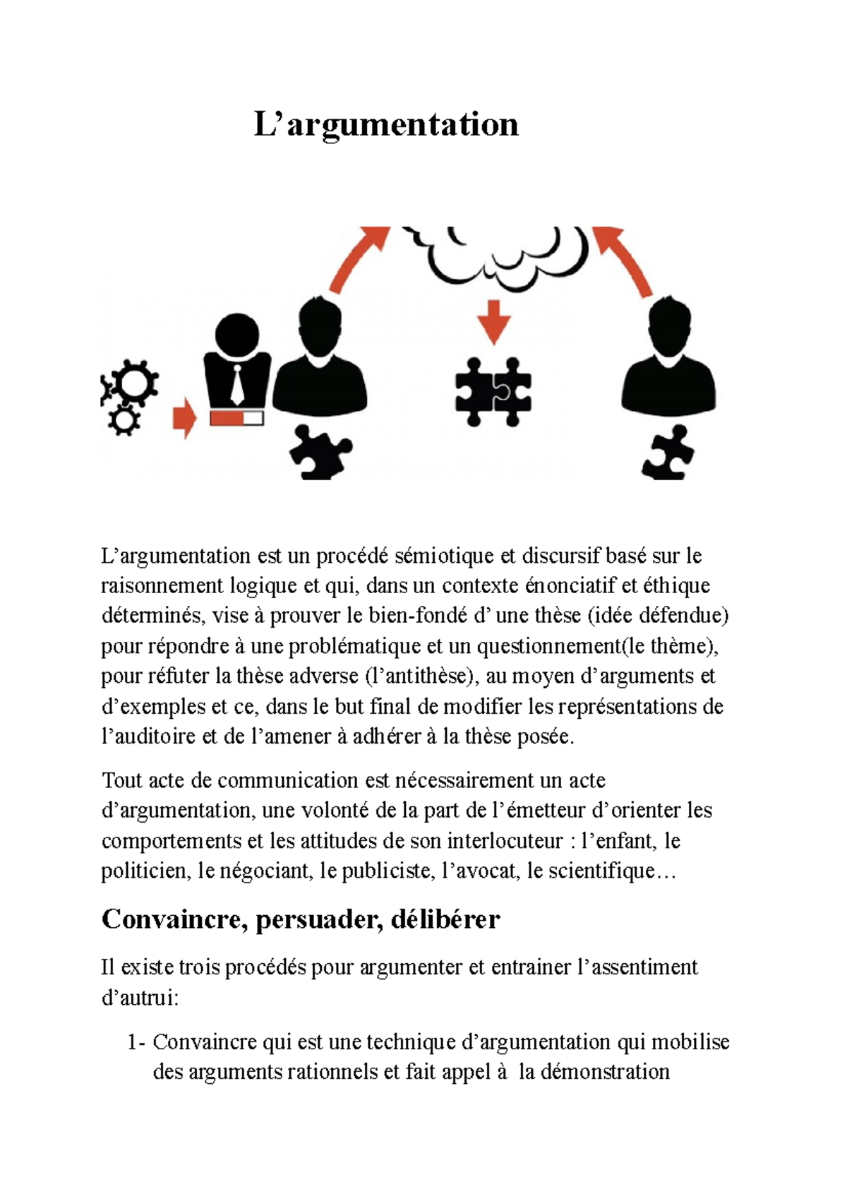 Argumentation fac - L’argumentation L’argumentation est un procédé ...