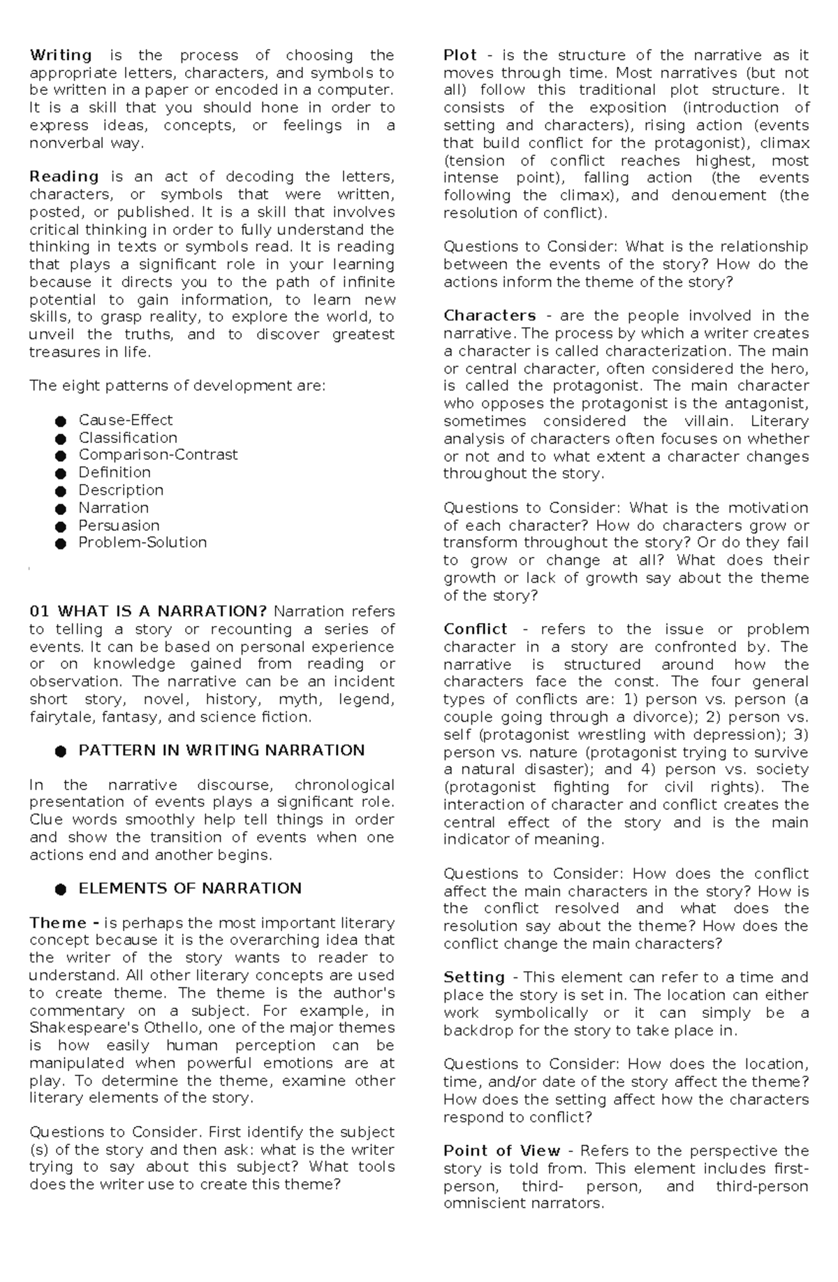 R&W- Reviewer - Writing is the process of choosing the appropriate ...