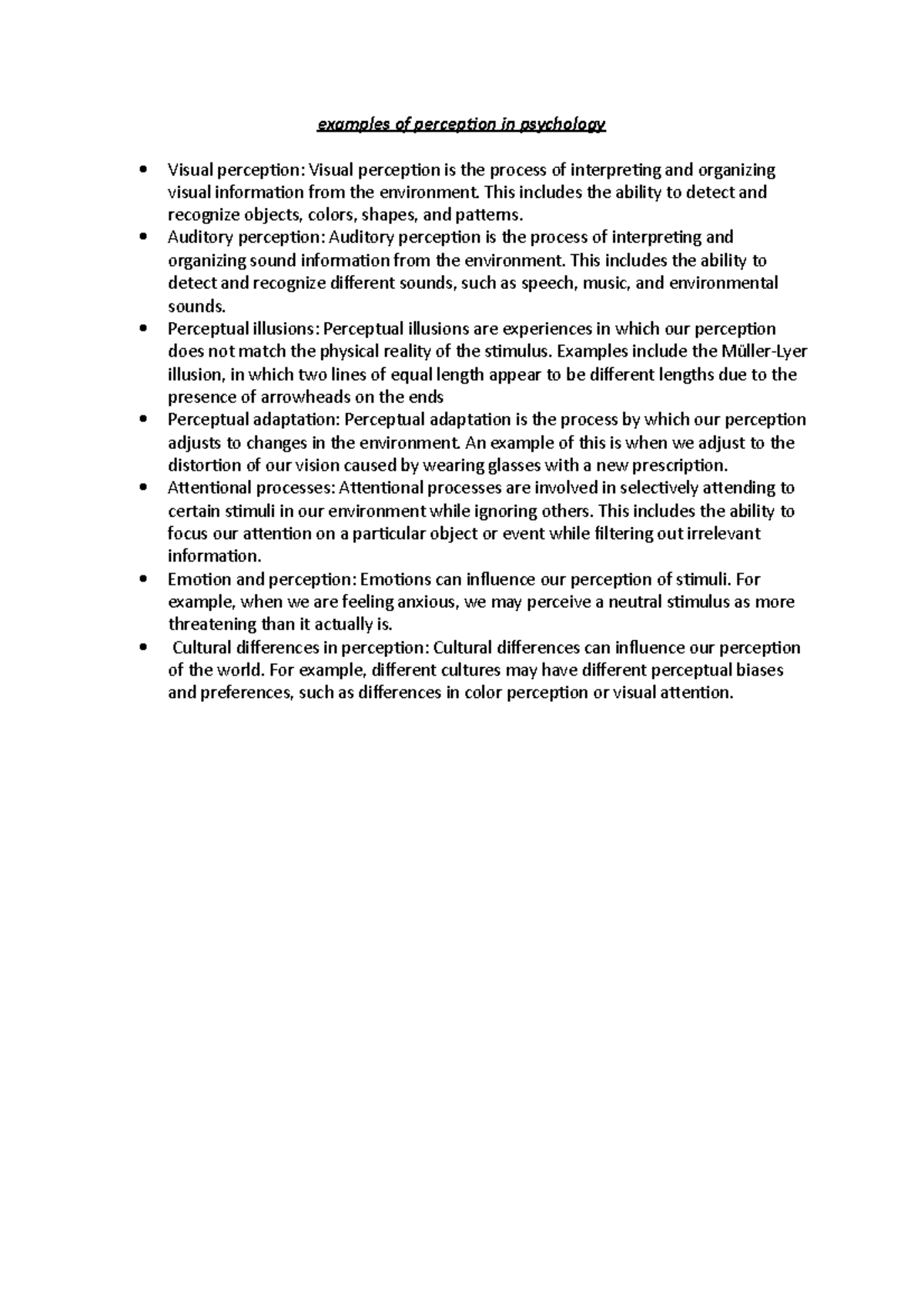 Examples of perception in psychology - This includes the ability to ...