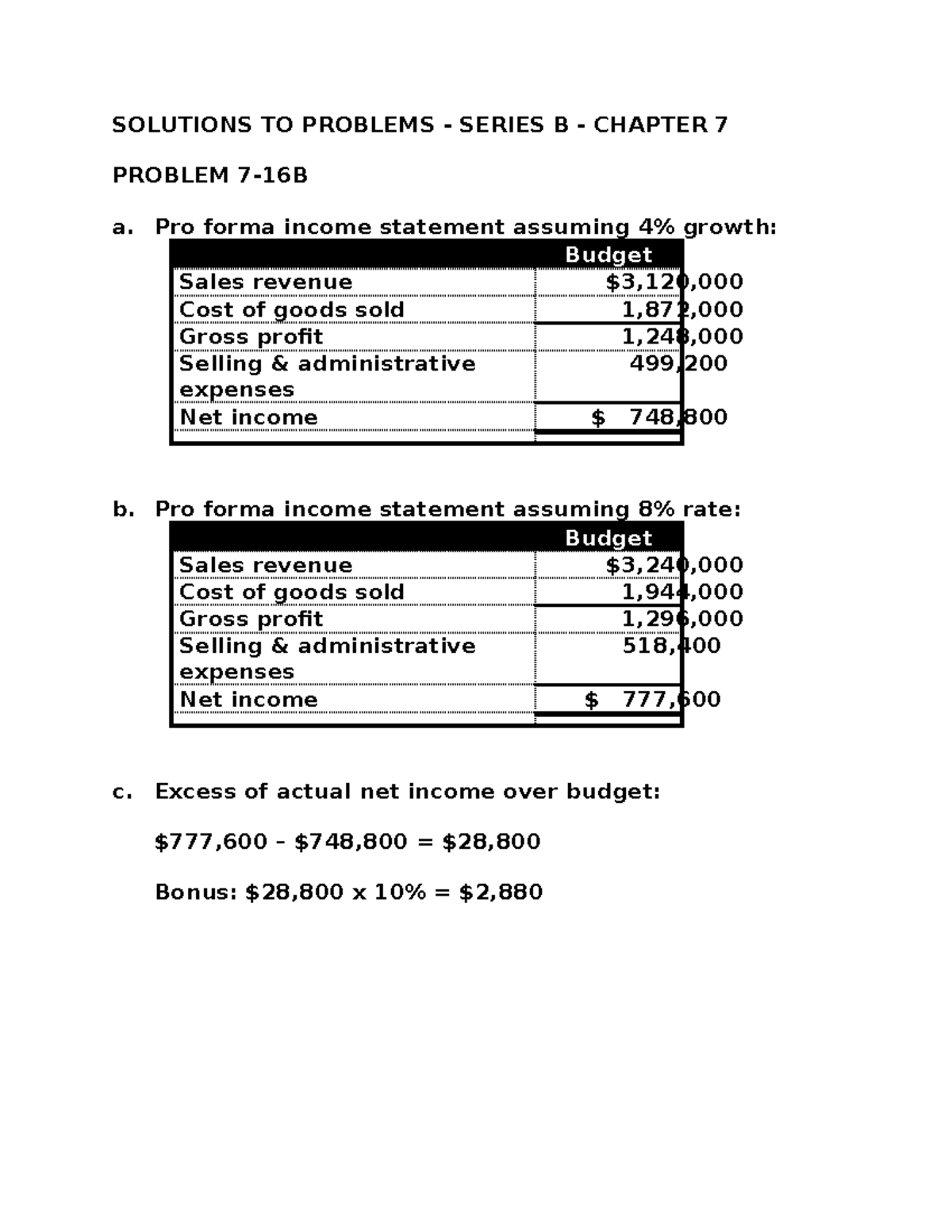 Solutions TO B Problems Chp 7 - SOLUTIONS TO PROBLEMS - SERIES B - CHAPTER 7 PROBLEM 7-16B a ...