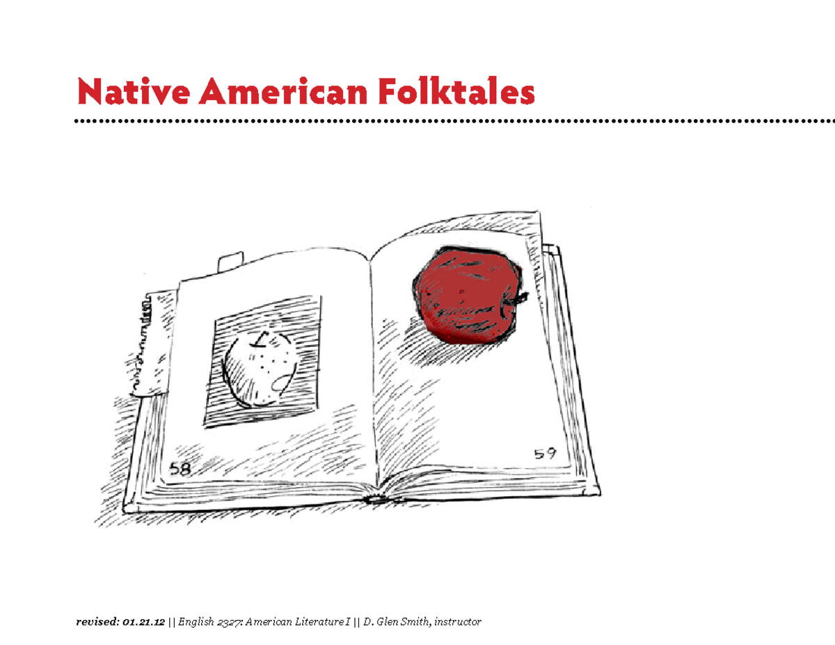 Spirits.......... - Native American Folktales represents a complex ...