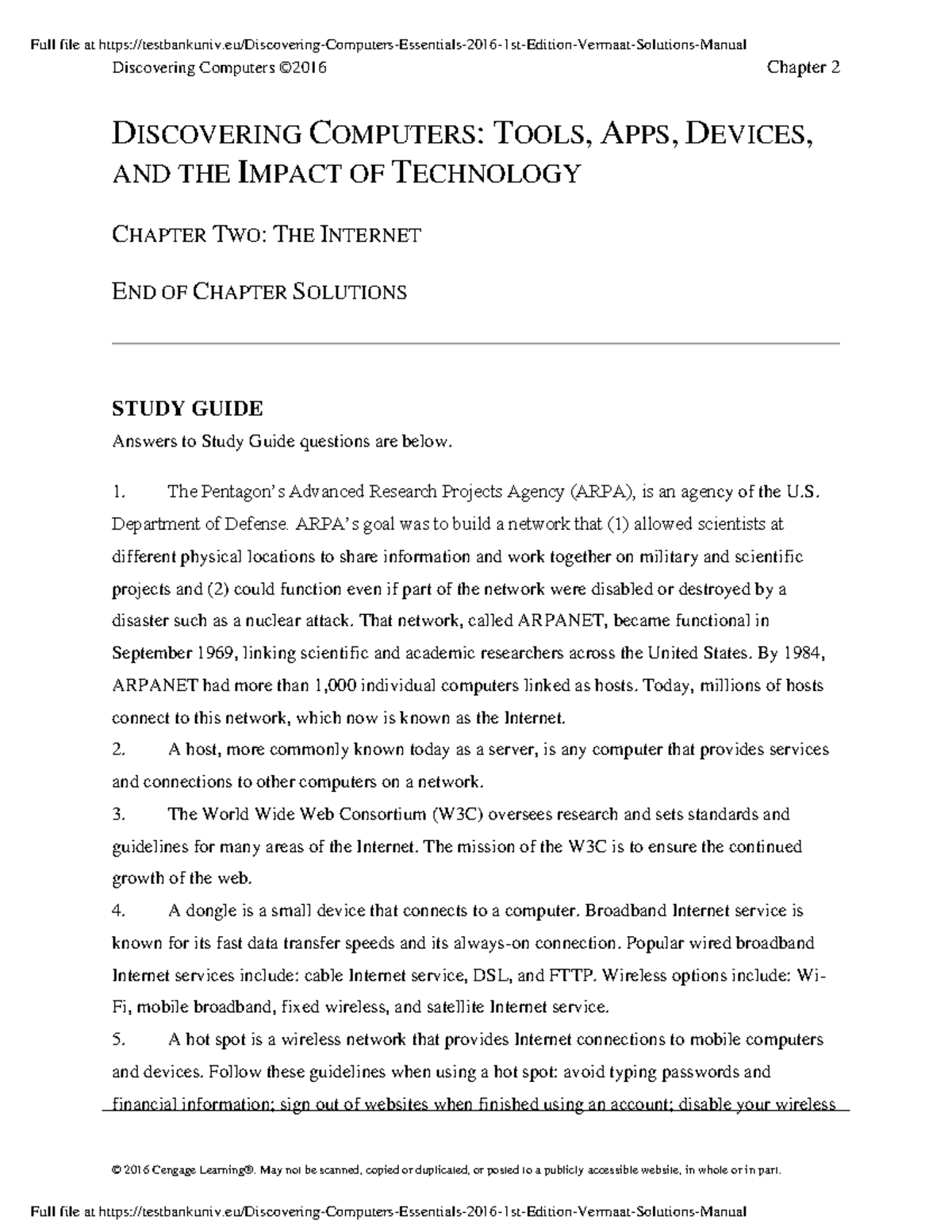 Discovering Computers 2016 Study Guide A - Discovering Computers ©2016 ...