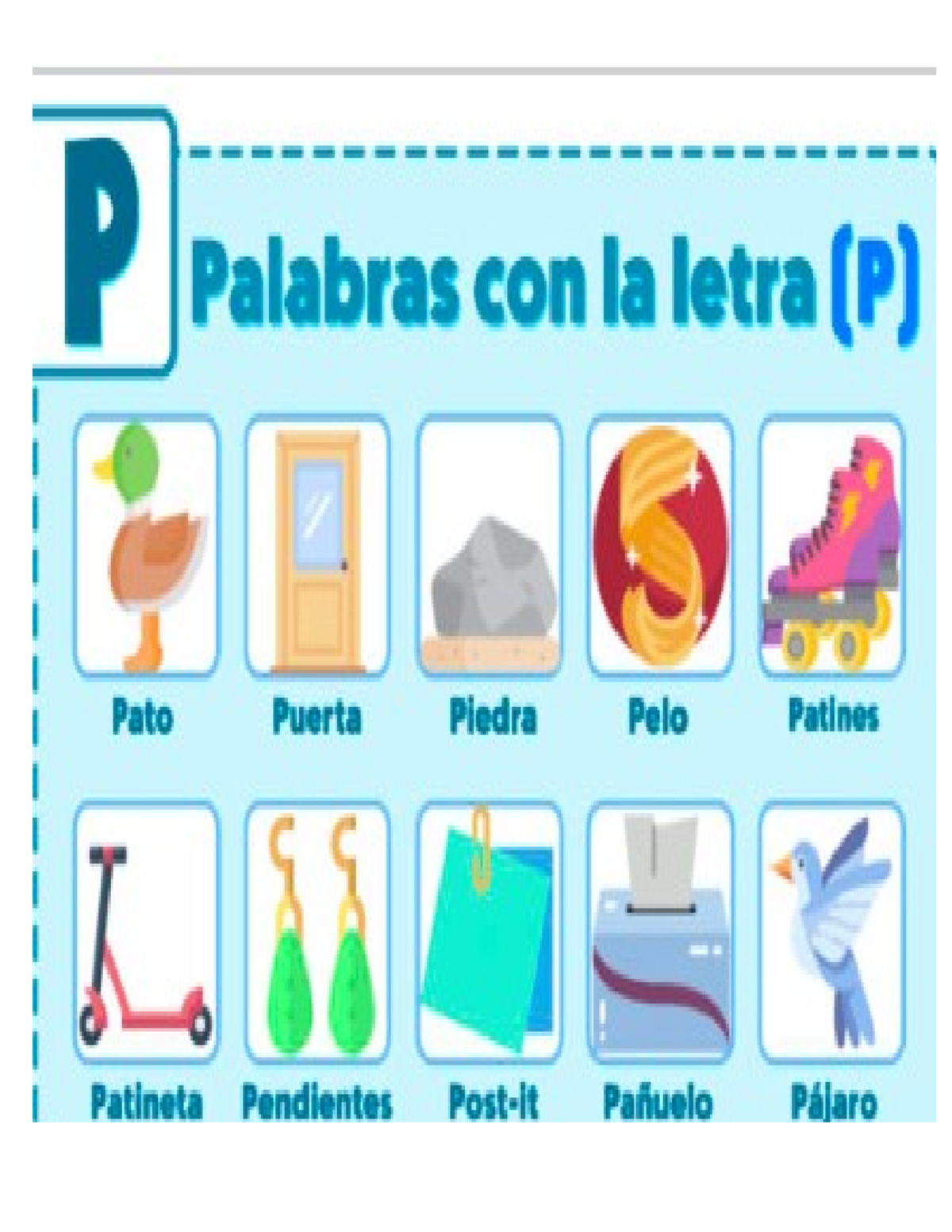 Palabras m y p - repaso de letras - Operaciones Unitarias - P Palabras con la letra (P) : S Pato ...