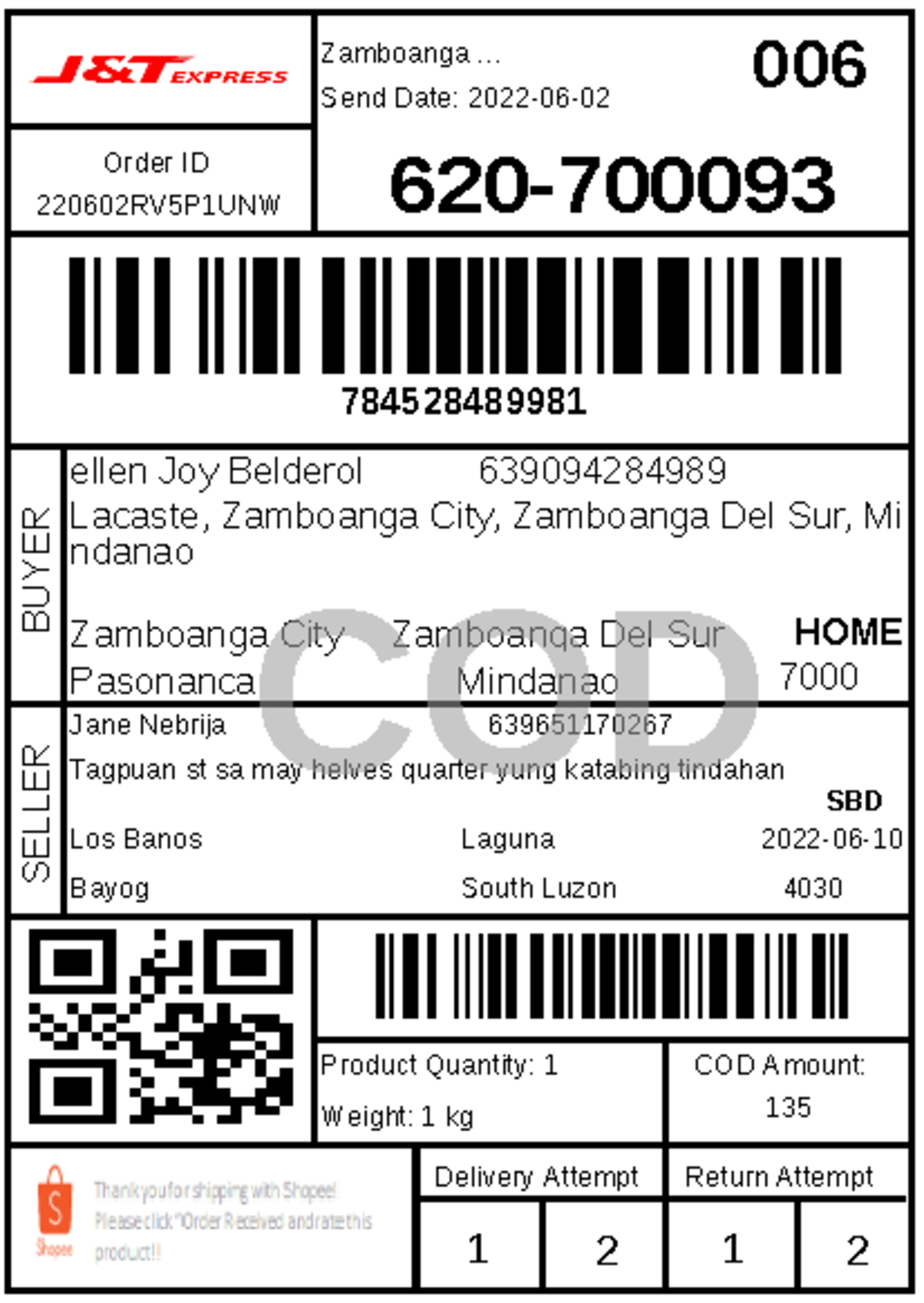 B70006 e8 84e2 42d8 b41d 7b9ac41585 fb - BUYER SELLER Return Attempt 1 ...