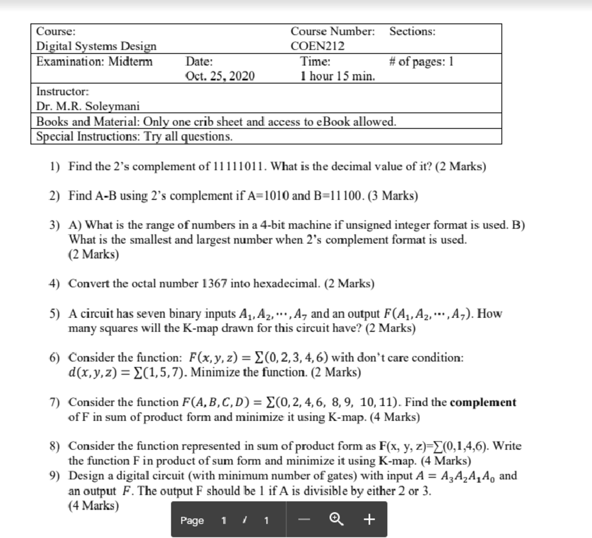 COEN 212 Midterm Fall 2020 - COEN 212 - Studocu