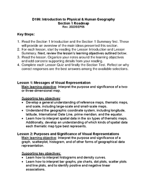 Section 1 Roadmap Note-Taking Guide geography - D199: Introduction to ...
