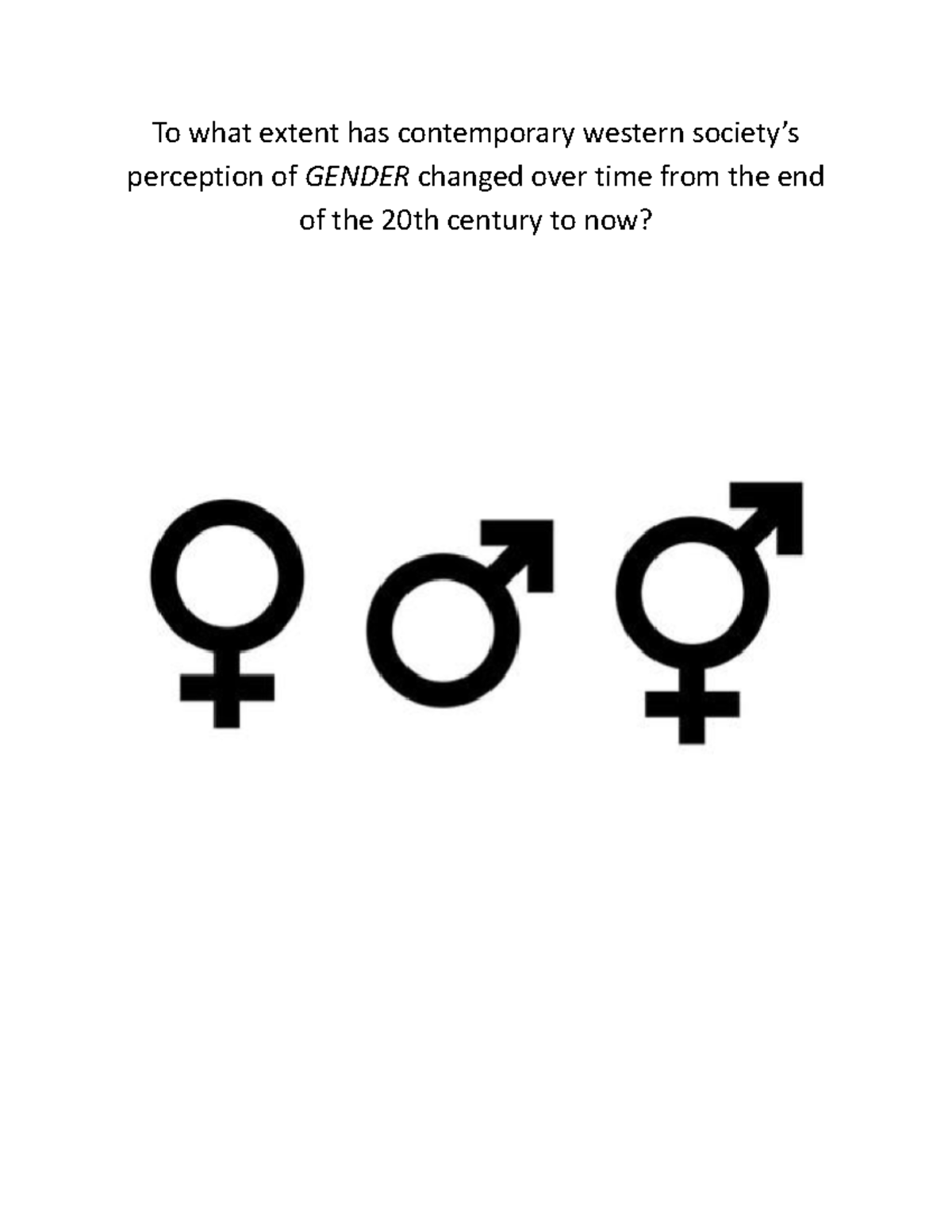 Sac - gender perception - To what extent has contemporary western ...